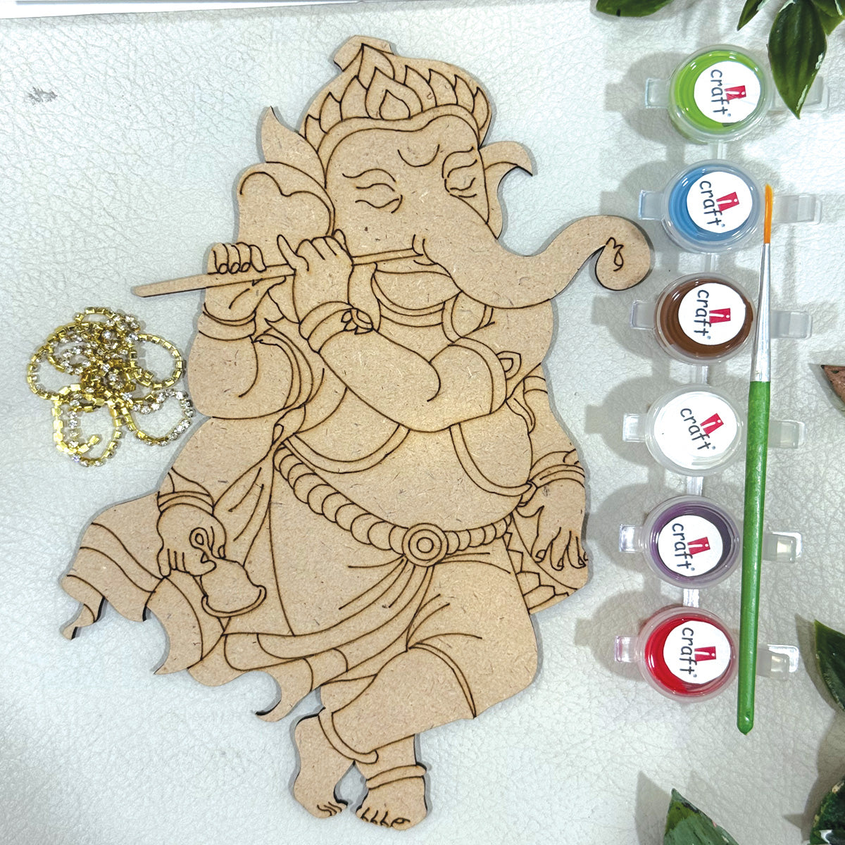 iCraft DIY Ganesha Painting Kit - Pre-Marked Wooden Idol with Chalk ...